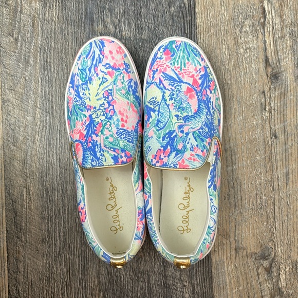 Lilly Pulitzer | Shoes | Lilly Pulitzer Julie Sneaker Htf Mermaid Cove ...
